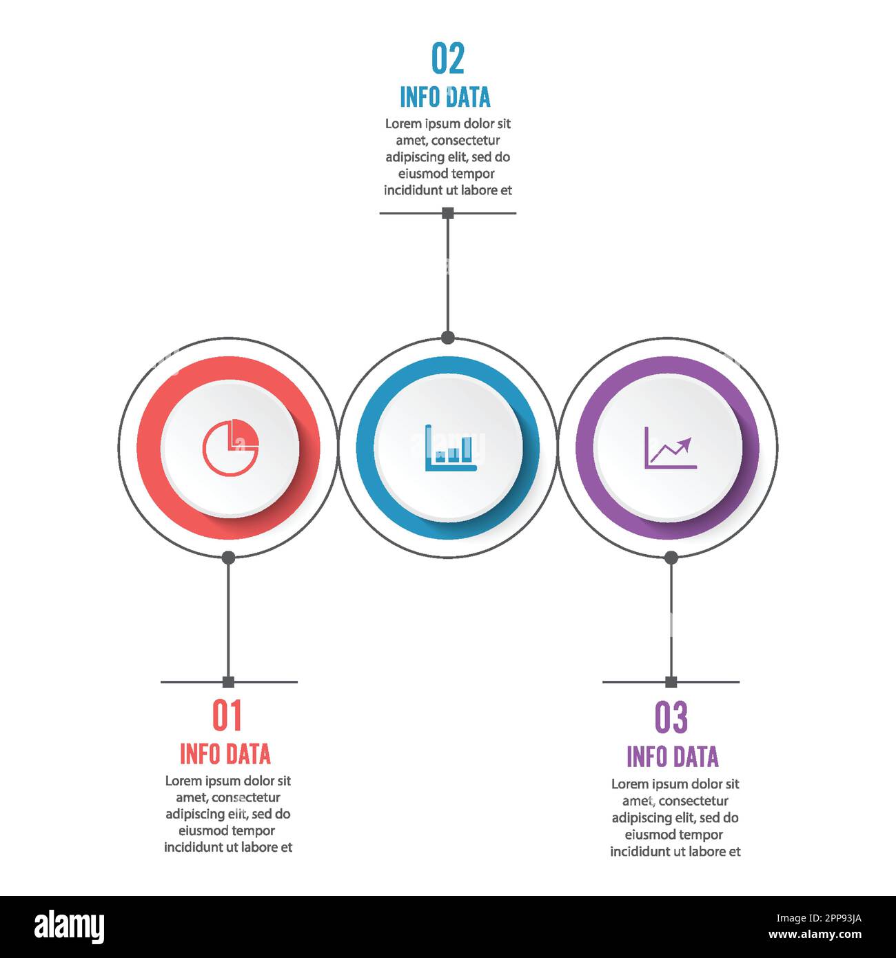 Circle infographic template three option, process or step for business ...