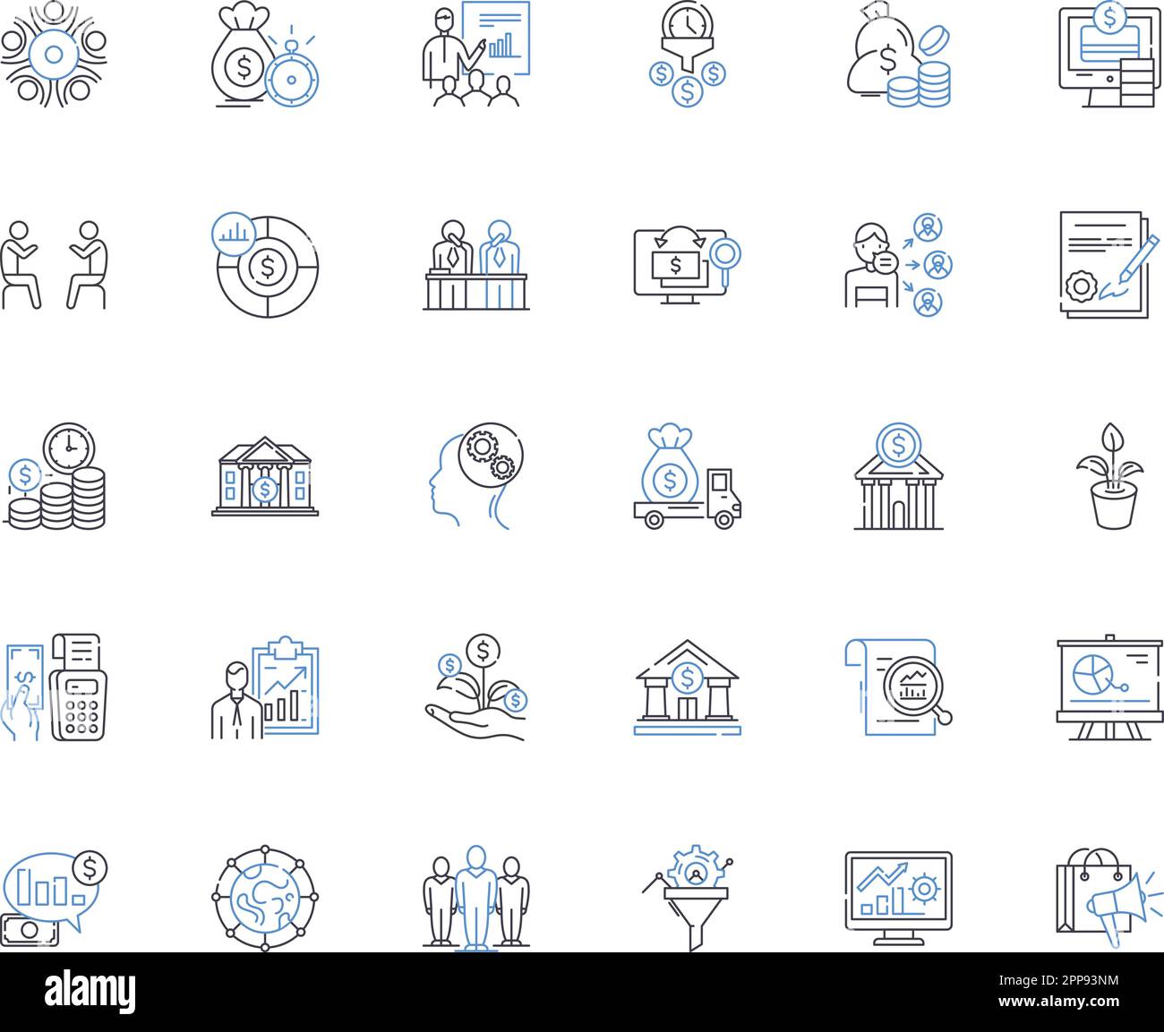 Sales direction line icons collection. Strategy, Target, Pipeline, Funnel, Conversion ...
