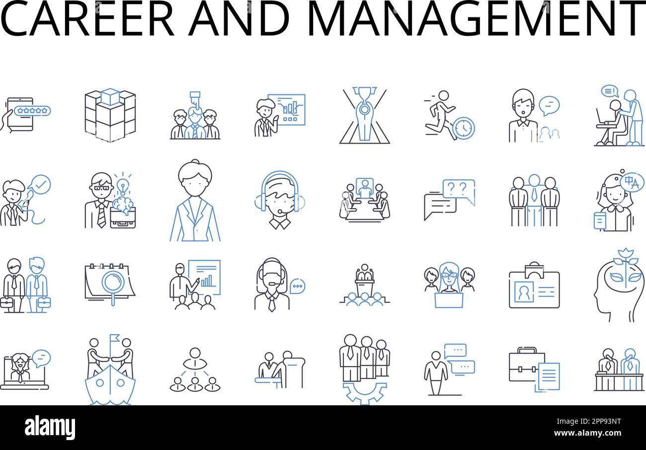Career and management line icons collection. Profession, Occupation ...