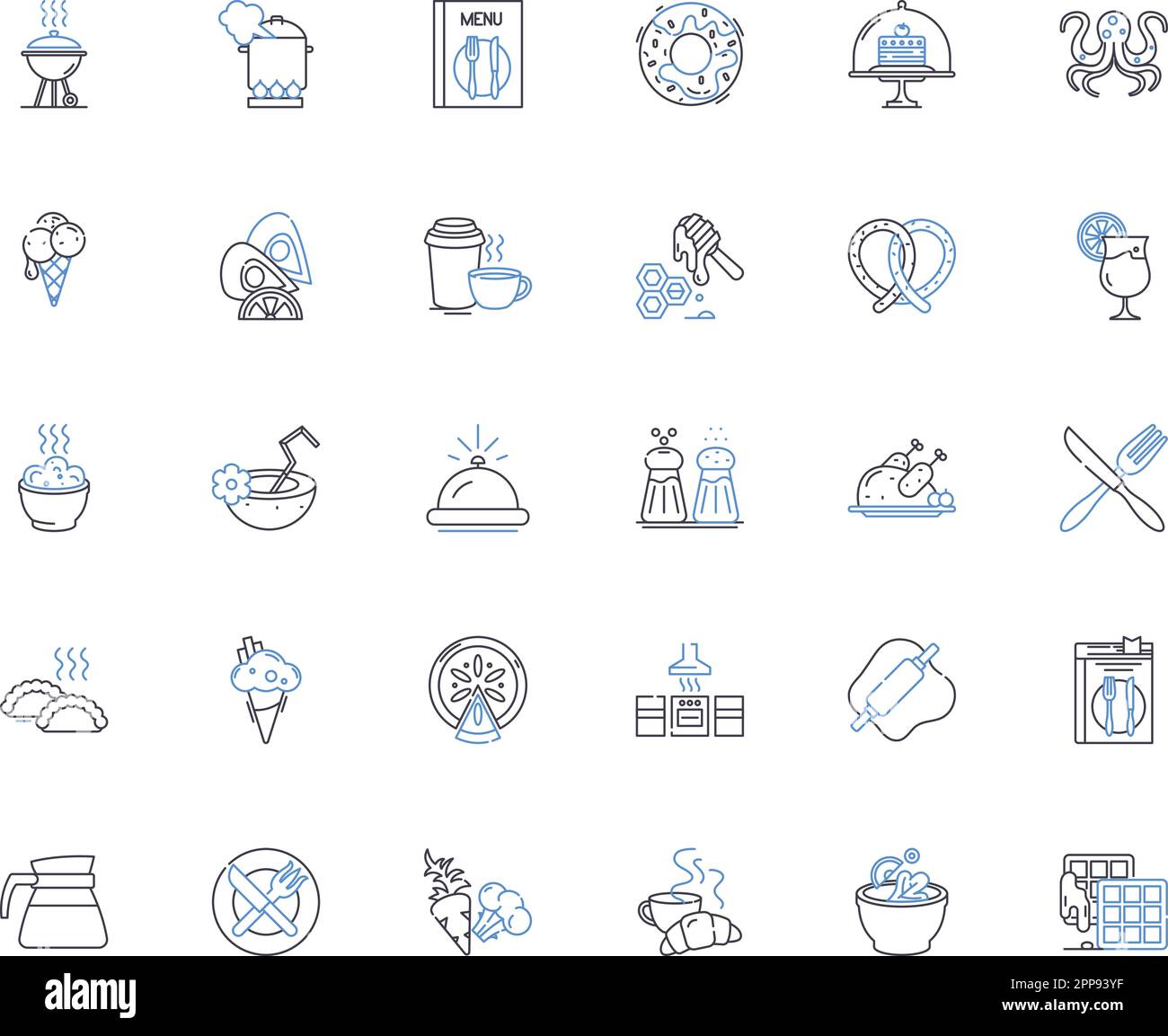 Gastronomic enterprise line icons collection. Cuisine, Culinary ...