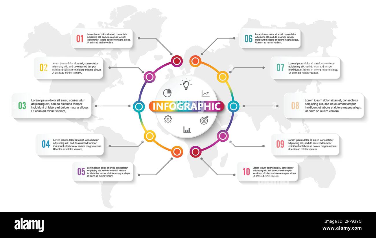 Infographic design elements for your business data with 10 options ...