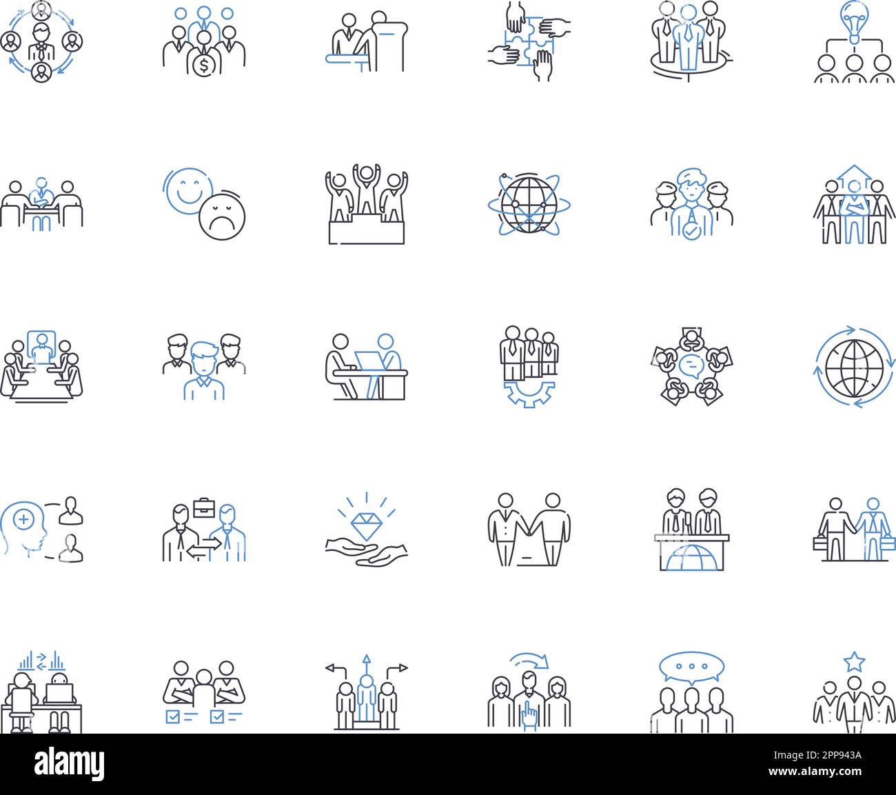 Collaboration line icons collection. Partnership, Synergy, Cooperation, Teamwork, Alliance ...