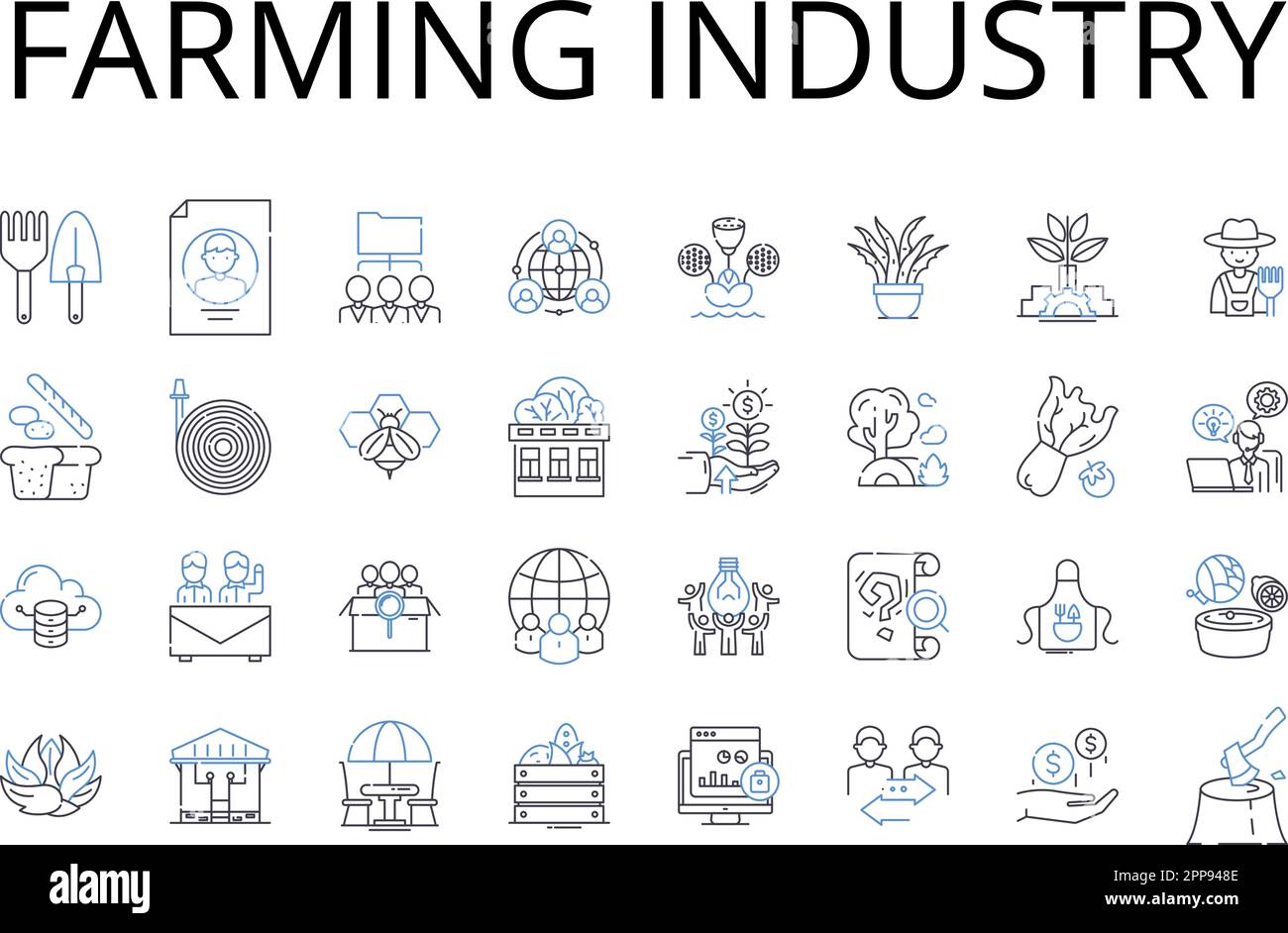 Farming industry line icons collection. Mining sector, Fashion industry ... Farming industry line icons collection. Mining sector, Fashion industry ...