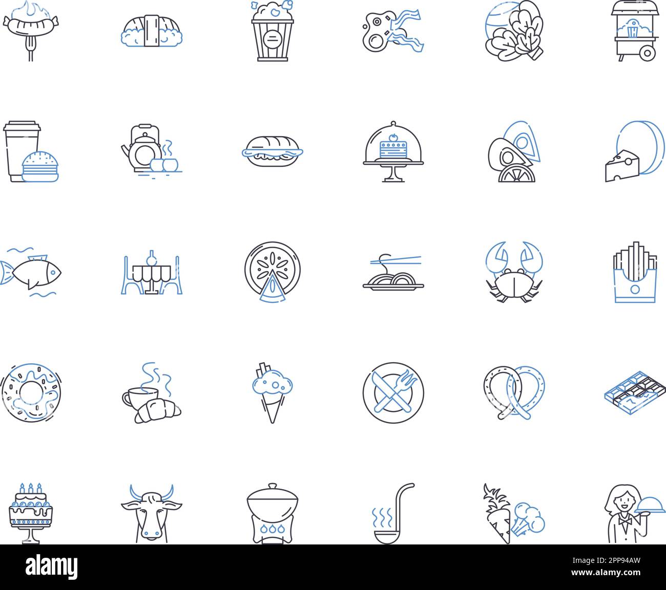 Feasting line icons collection. Banquet, Celebration, Indulgence ...
