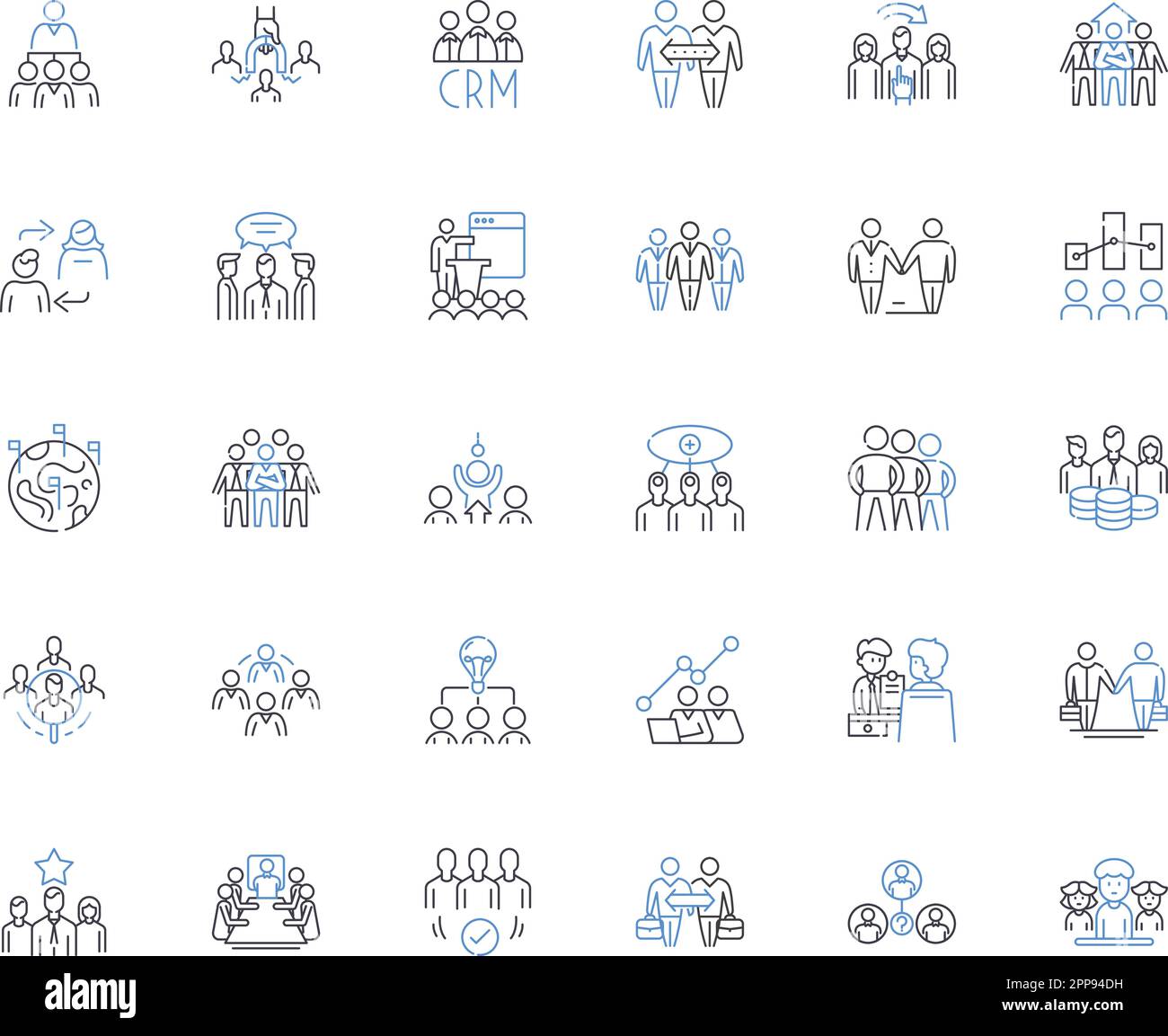 Session line icons collection. Collaboration, Interaction, Engagement ...
