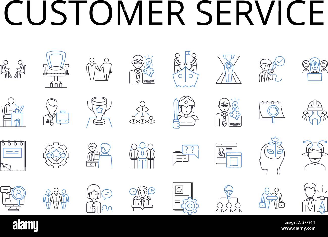 Customer service line icons collection. Client relations, Customer ... Customer service line icons collection. Client relations, Customer ...