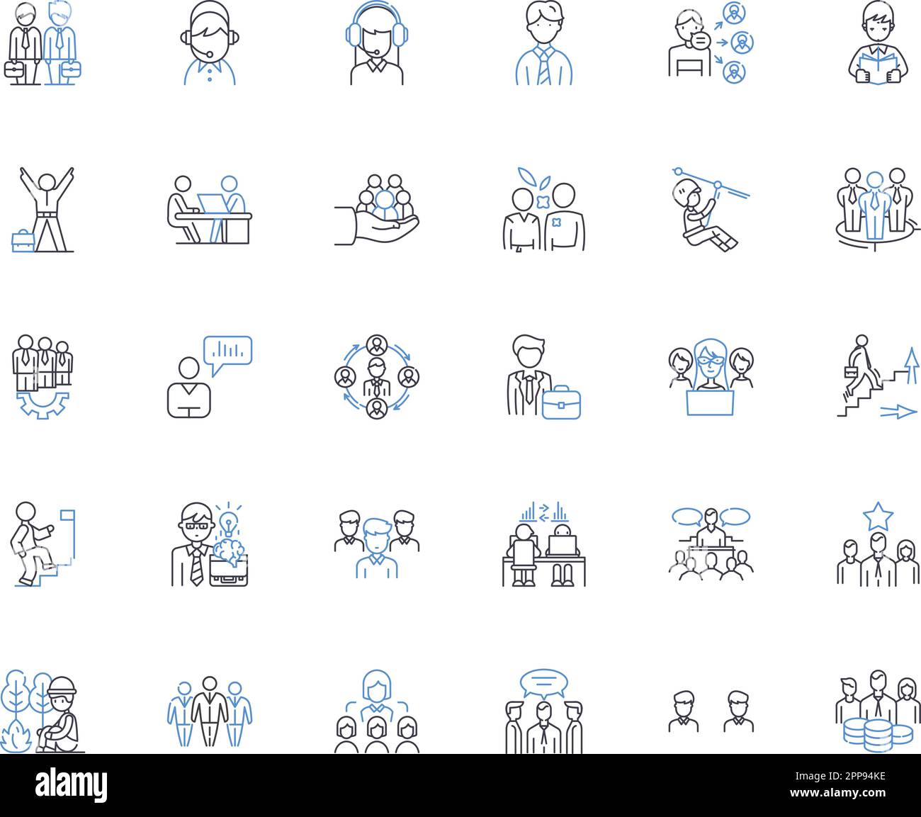 Relaxed personalities line icons collection. Calm, Easygoing, Serene ...