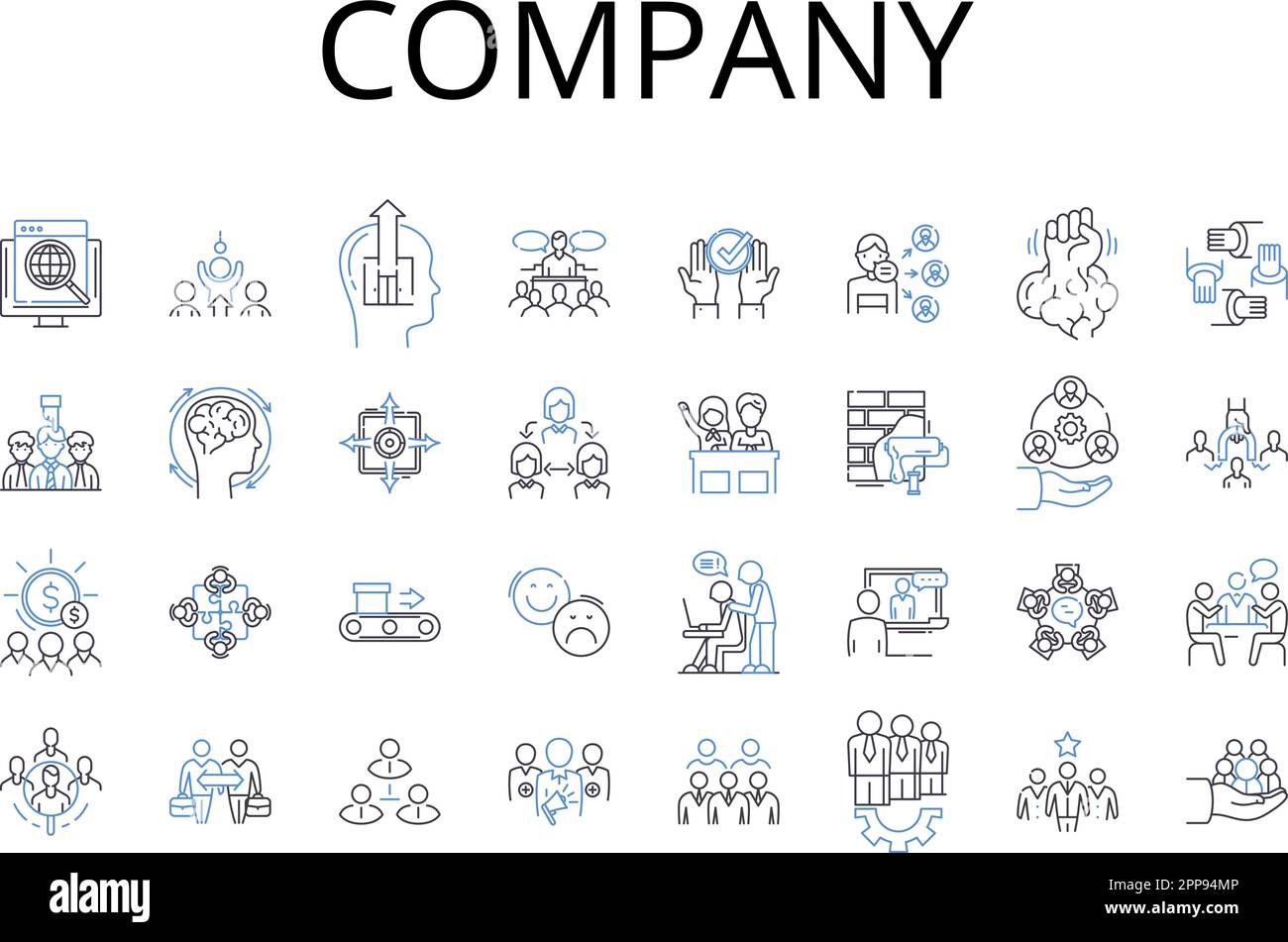 Company line icons collection. Business, Corporation, Partnership ...