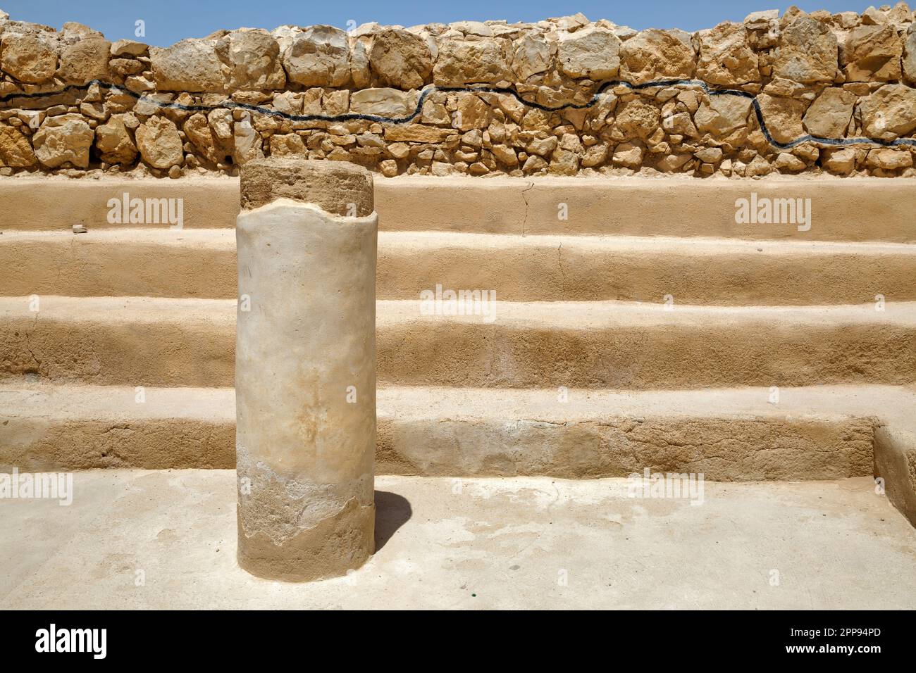 Synagogue at Masada ruins in southern Judean Desert in Israel Stock ...