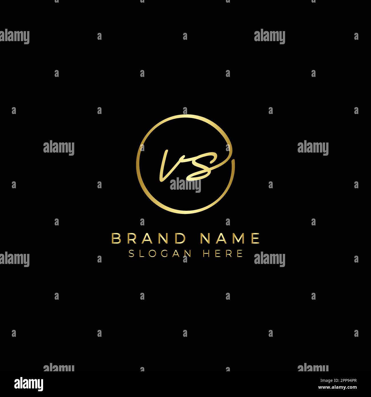 V, S, VS Initial letter handwritten and signature vector logo. Business ...