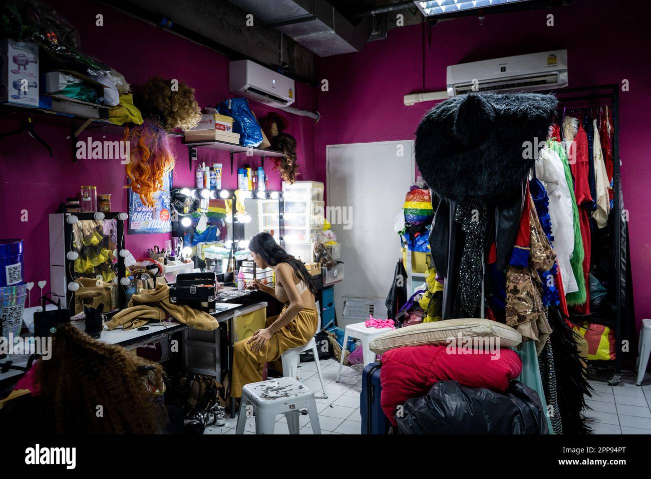 Bangkok, Thailand. 23rd Apr, 2023. Transgender drag performer Angele ...