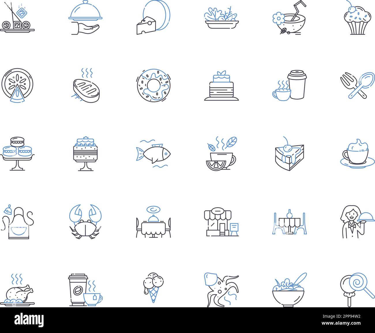 Epicurean Delights line icons collection. Gourmet, Indulgent, Savory ...