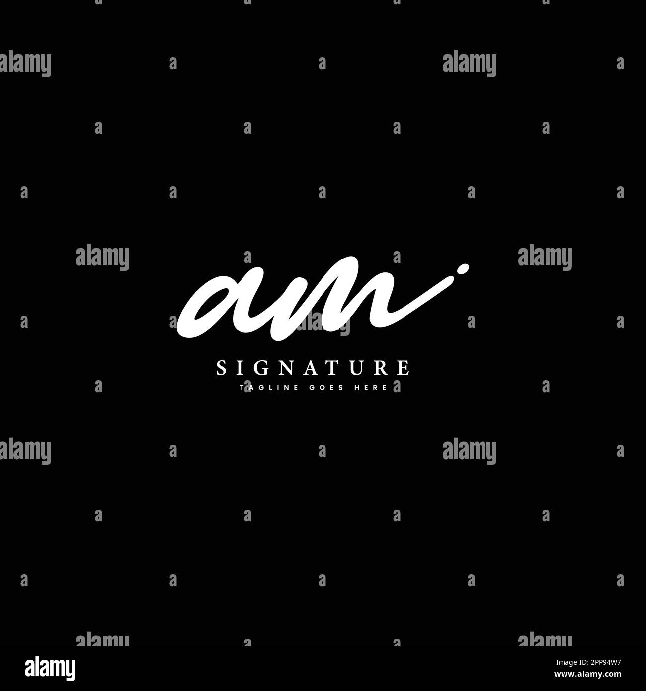 A, M, AM Initial letter handwritten and signature vector image logo ...