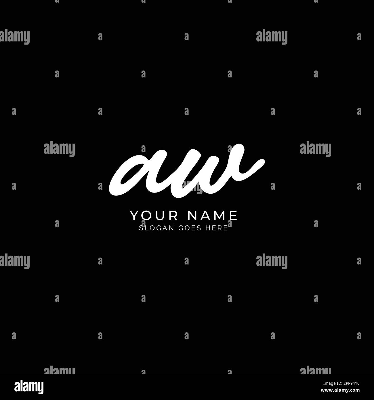 A, W, AW Initial letter handwritten and signature vector image logo ...