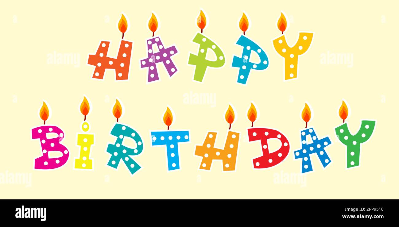 Birthday candles cartoon hi-res stock photography and images - Alamy