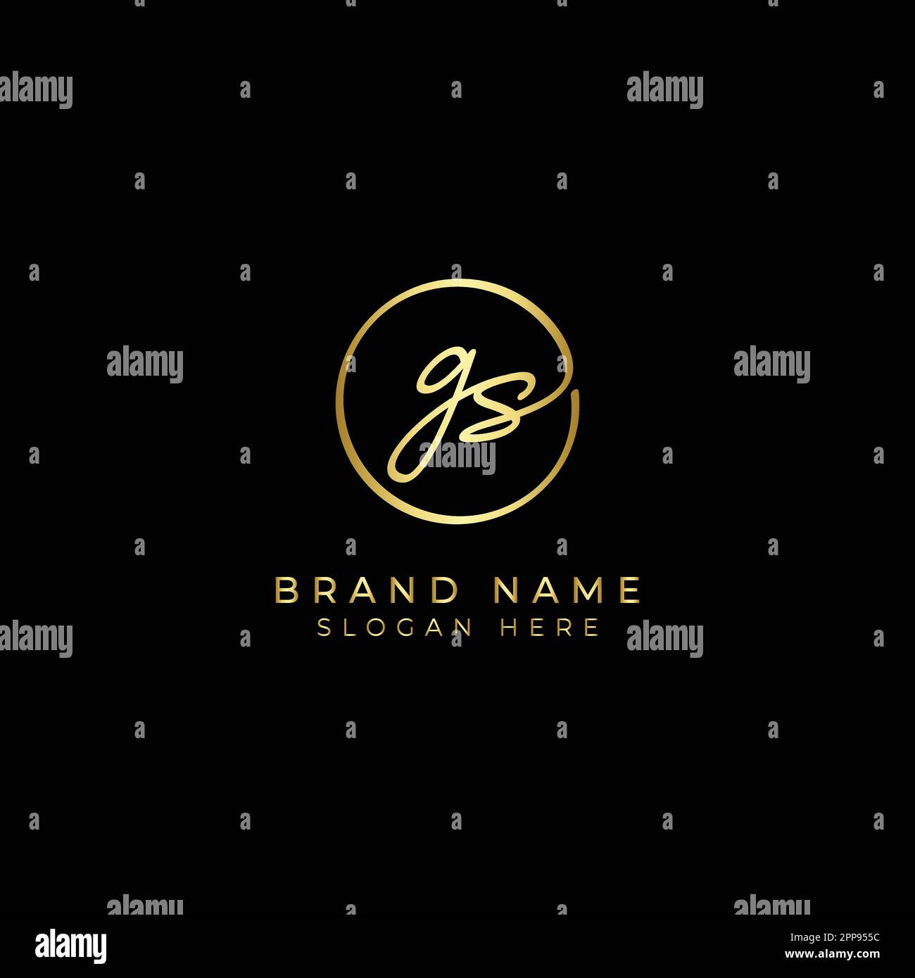 G, S, GS Initial letter handwritten and signature vector logo. Business ...