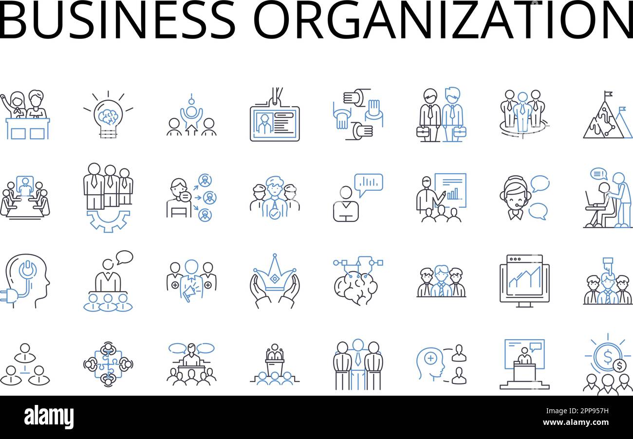 Business organization line icons collection. Company entity, Corporate ...