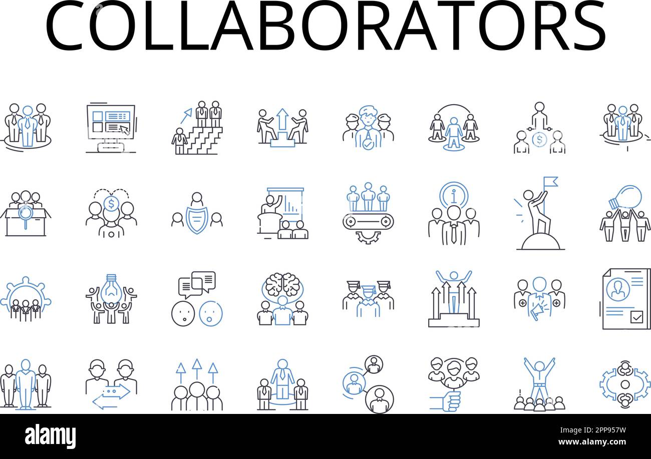 Collaborators line icons collection. Associates, Partners, Allies ... Collaborators line icons collection. Associates, Partners, Allies ...