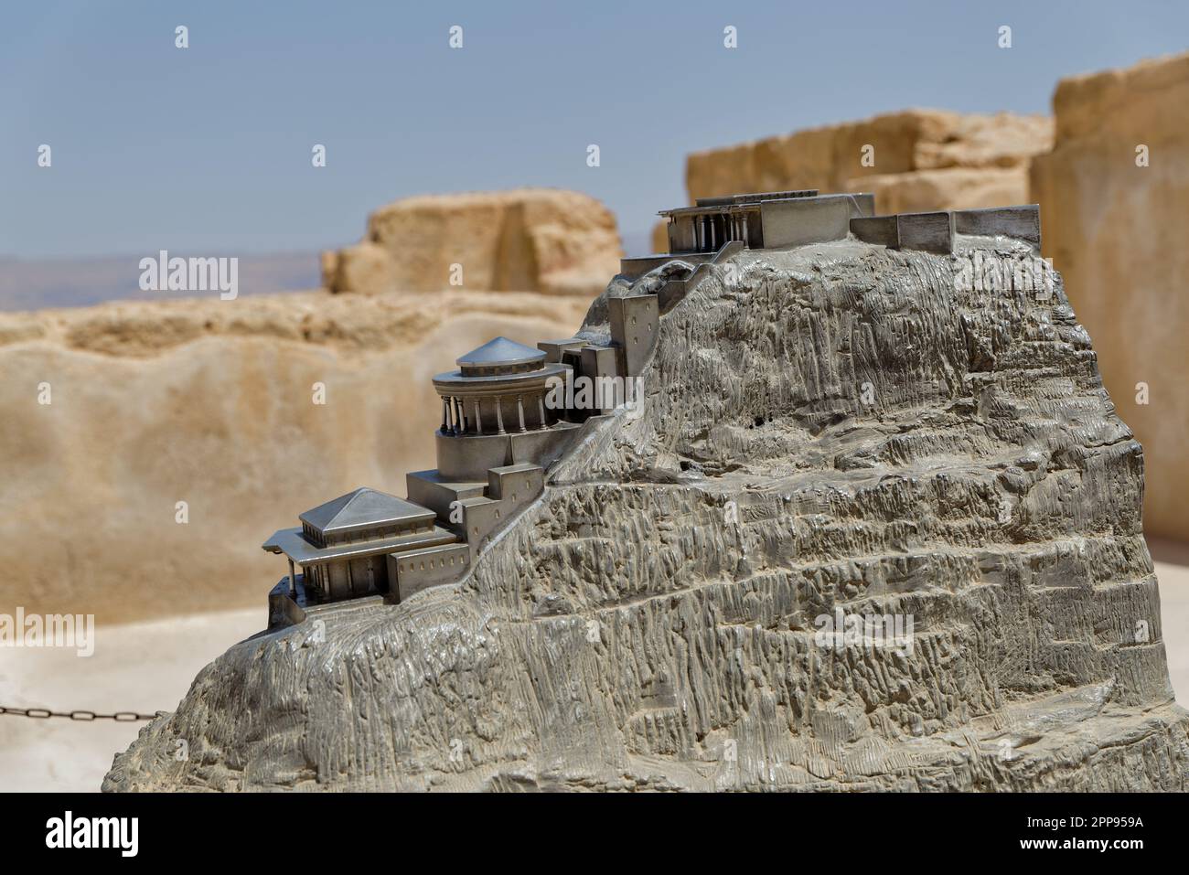 Masada palace model statue in Judean Desert Israel Stock Photo - Alamy