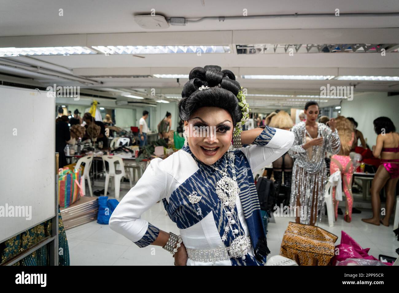 Bangkok, Thailand. 23rd Apr, 2023. Thai drag queen Srimala poses for a ...