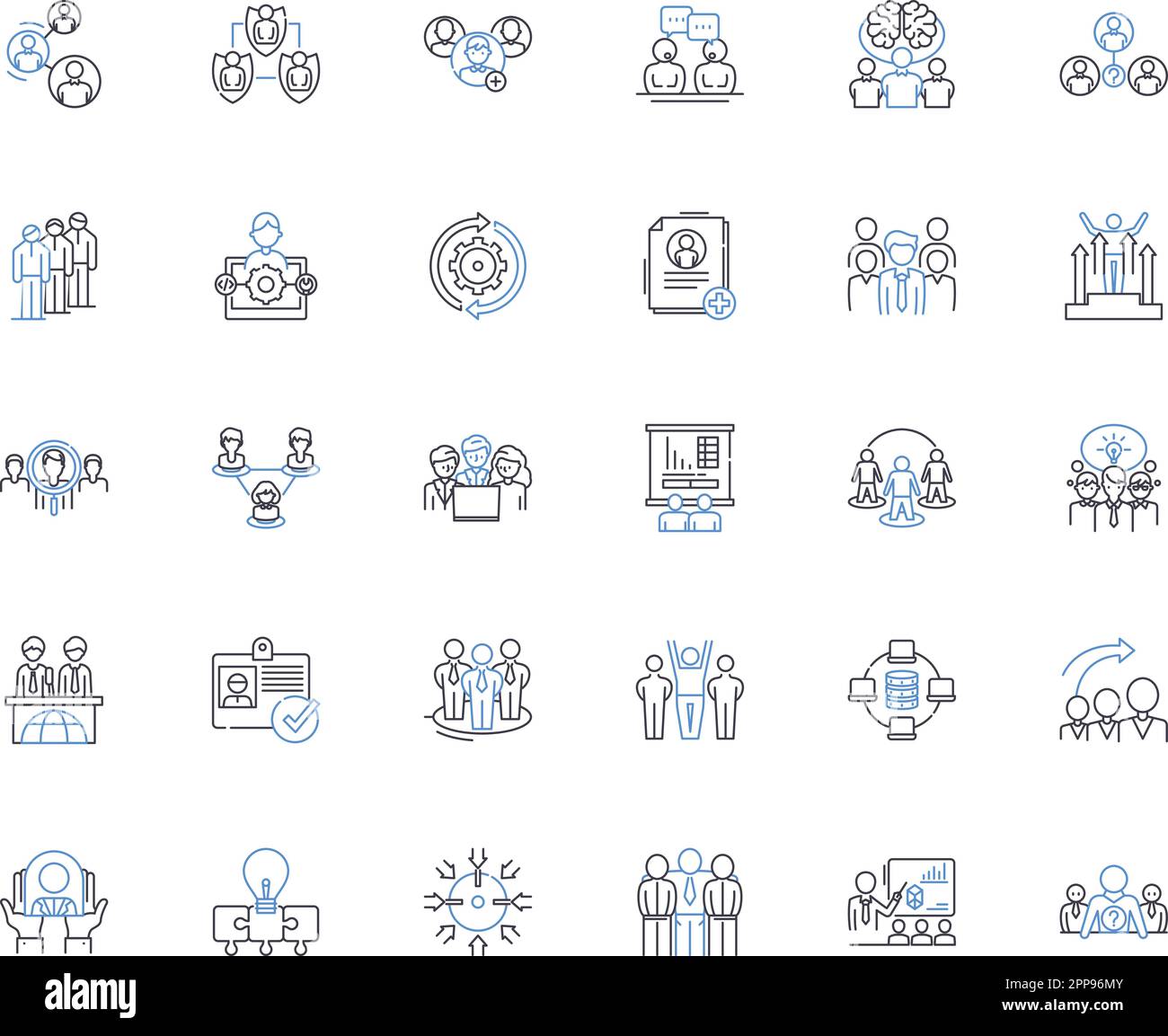 Business retreat line icons collection. Team-building, Leadership ...