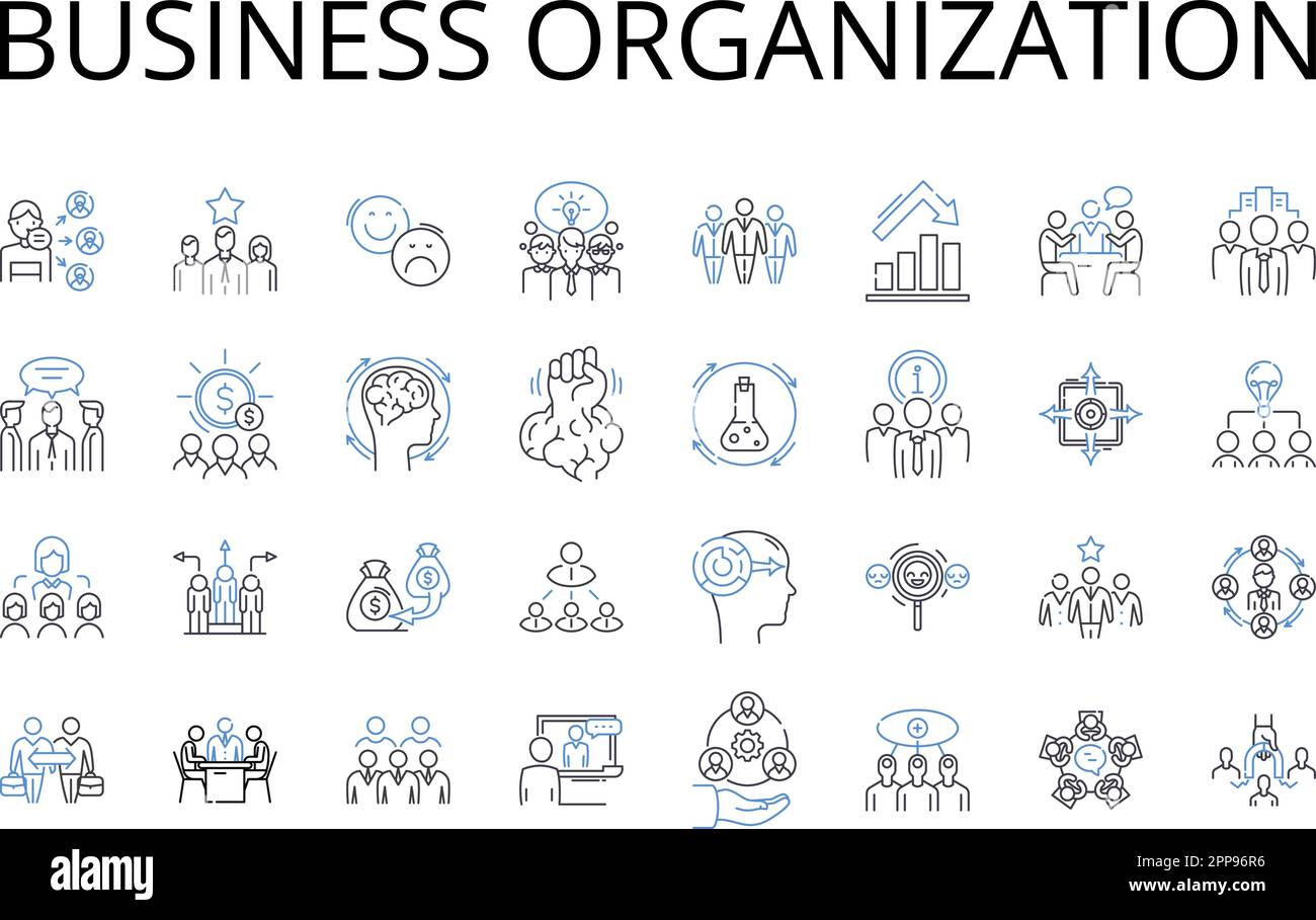 Business organization line icons collection. Company entity, Corporate ...