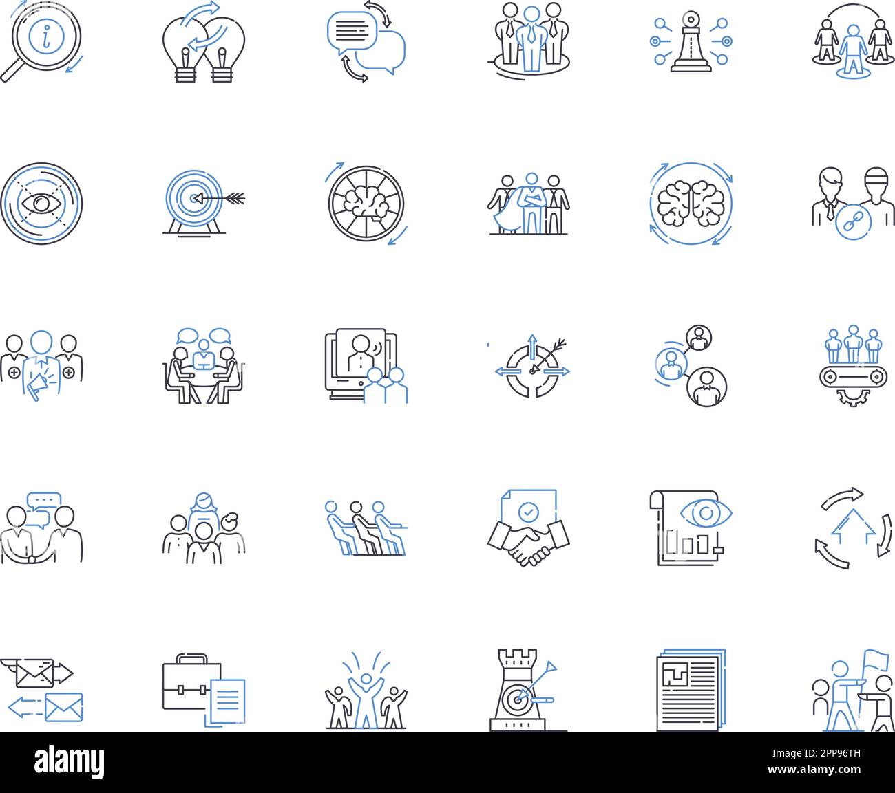 Joint Collaboration Line Icons Collection Ynergy Partnership