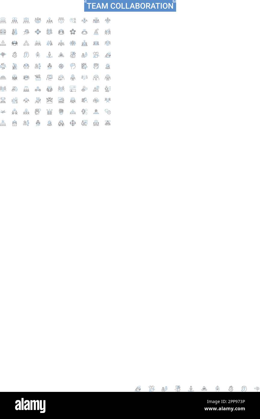 Team collaboration outline icons collection. Cooperation, Collaboration ...