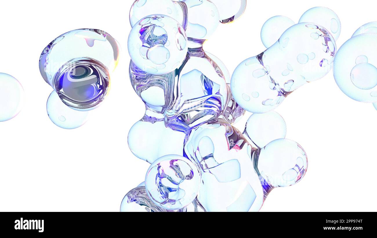 Water bubbles slowly float up slow motion 1000 FPS 3d render Stock ...
