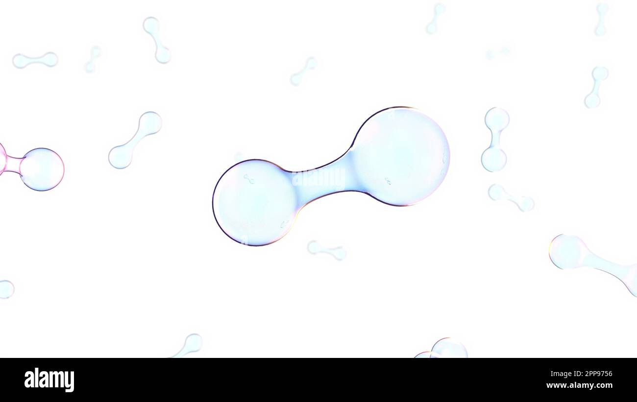 Molecule H2 on transparent eco 3d render Stock Photo - Alamy