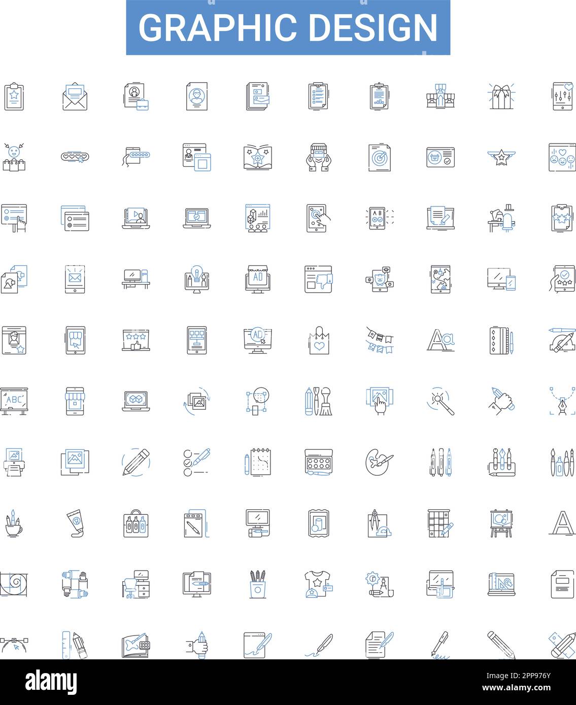 Graphic design outline icons collection. Graphic Design, Illustration ...