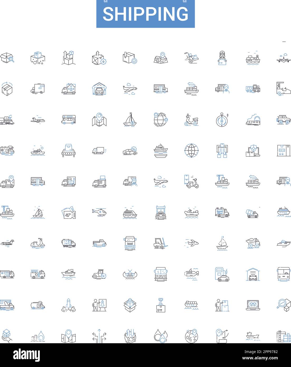 Shipping outline icons collection. Transportation, Cargo, Delivery ...
