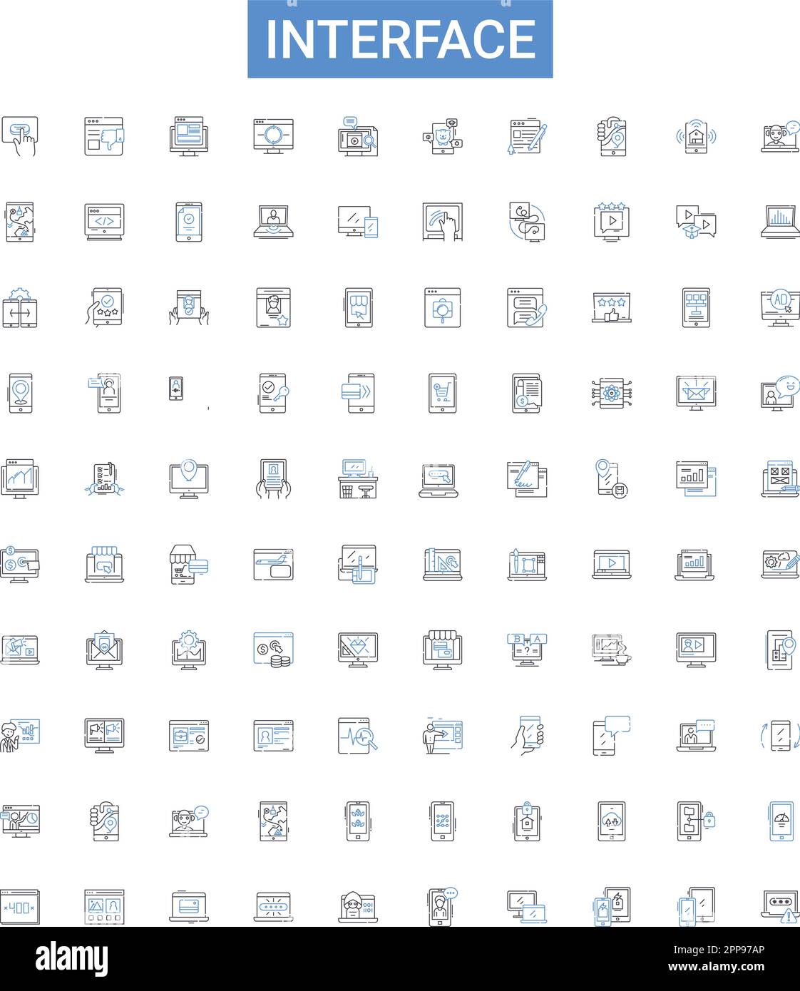 Interface outline icons collection. Interface, Interfaceable, Interfacing, Interact, Interactive ...