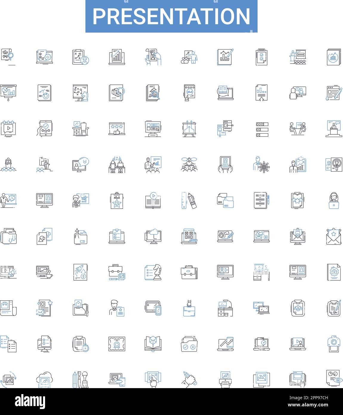 Presentation Outline Icons Collection Presentation Speech Slideshow