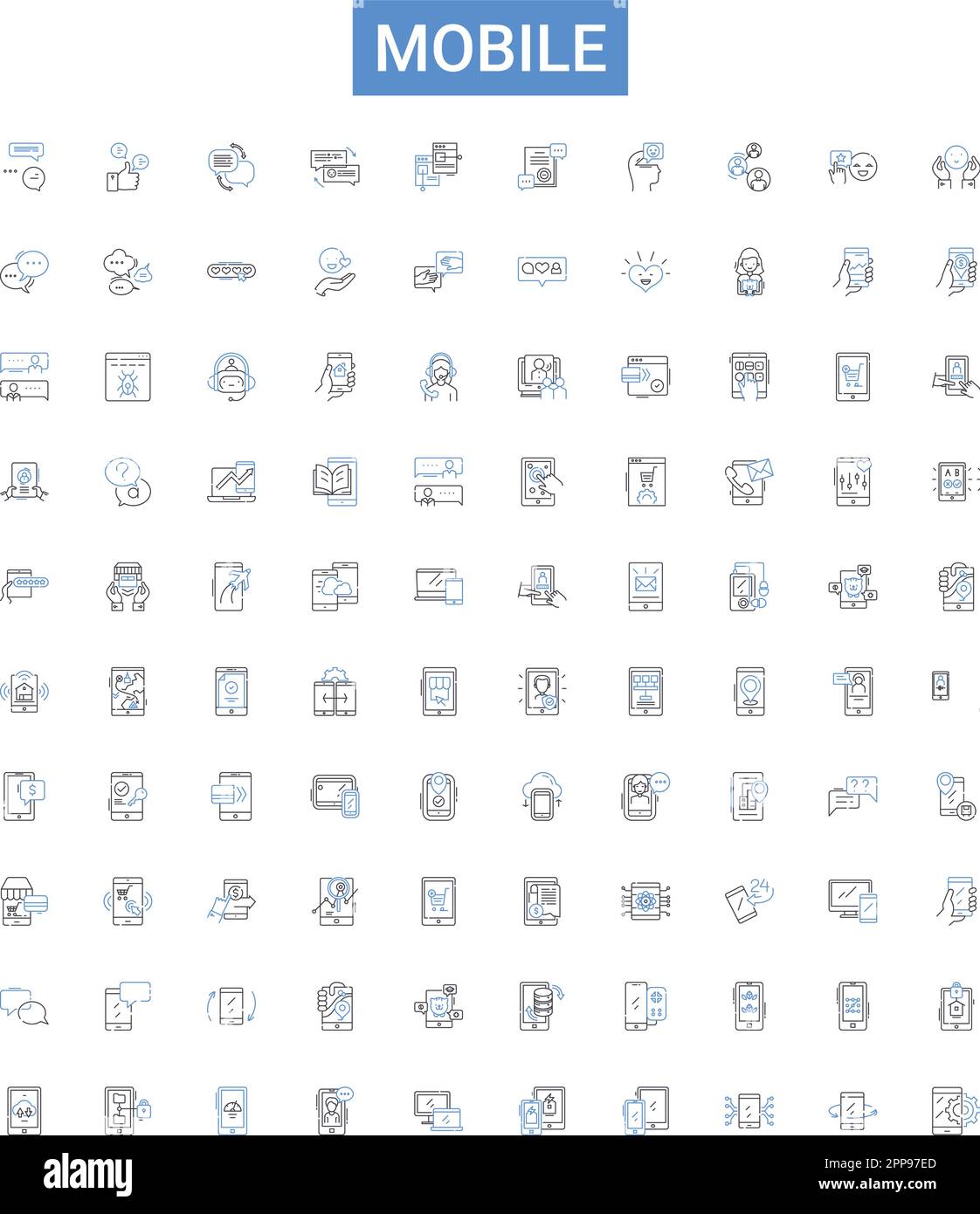 Mobile outline icons collection. Phone, Smartphone, Cellular ...