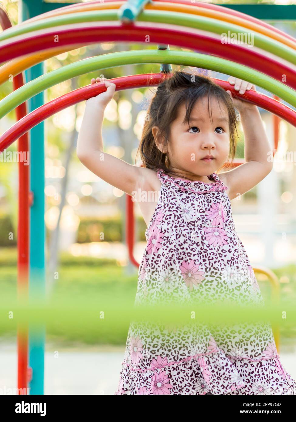 Happy kid, asian baby child playing on playground Stock Photo - Alamy