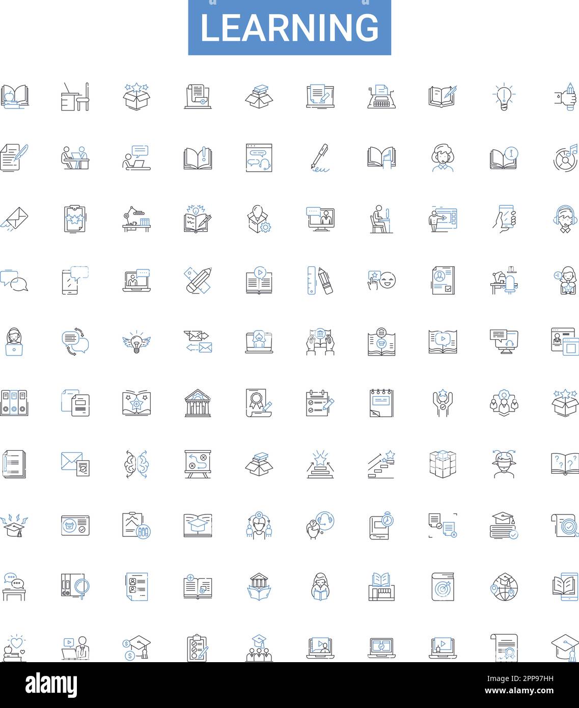 Learning outline icons collection. Instruction, Education, Enrichment ...