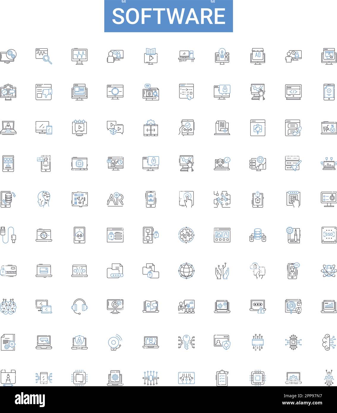 Software outline icons collection. Software, Program, Application ... Software outline icons collection. Software, Program, Application ...