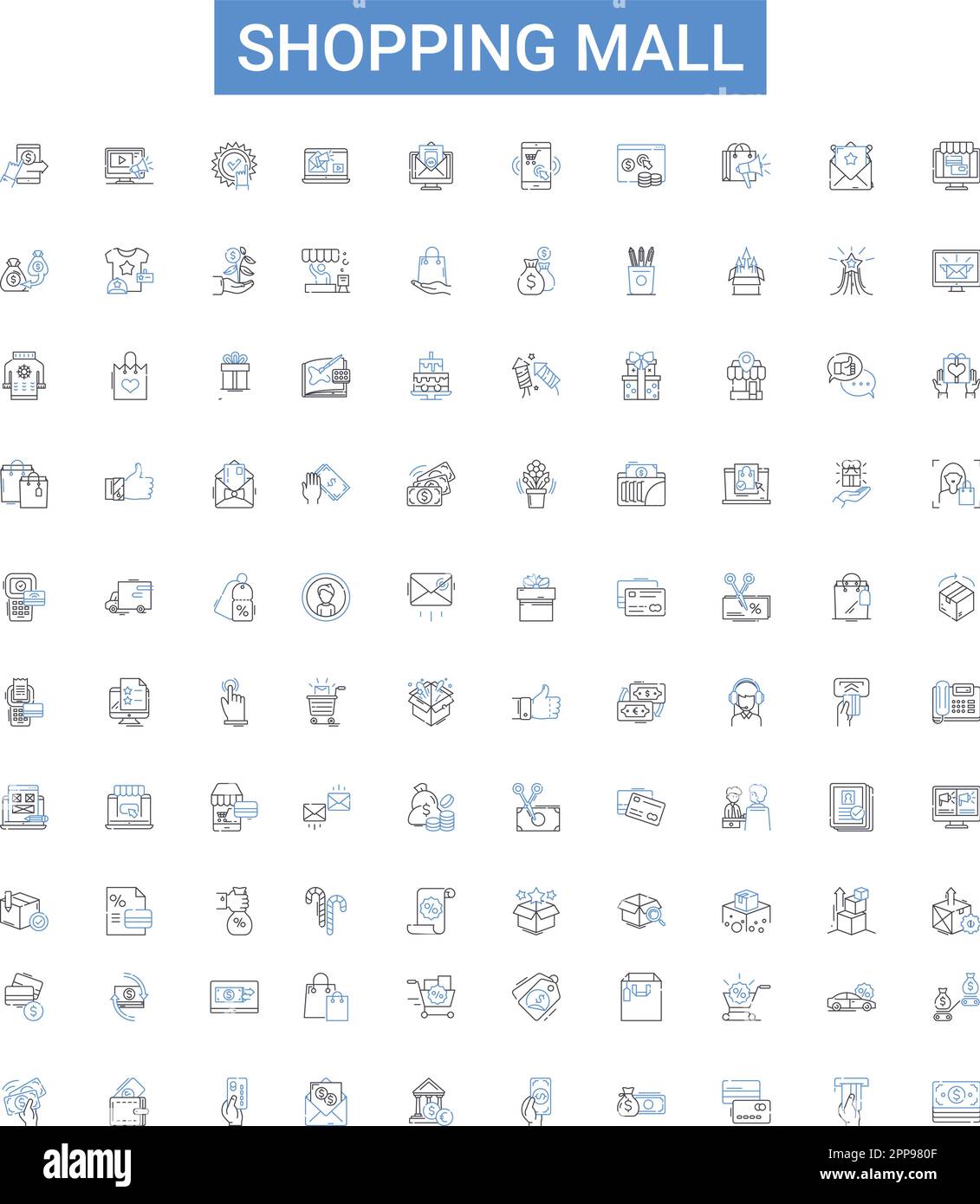 Shopping mall outline icons collection. Shopping, Mall, Store, Shop ...