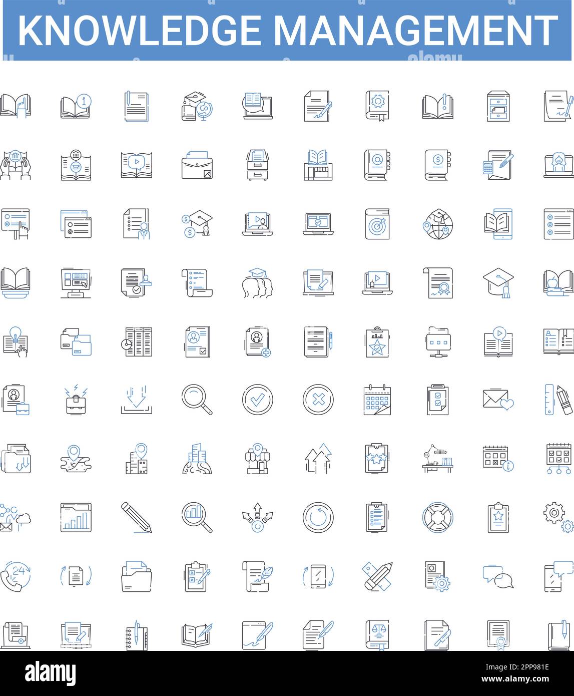 Knowledge management outline icons collection. Knowledge, Management ... Knowledge management outline icons collection. Knowledge, Management ...