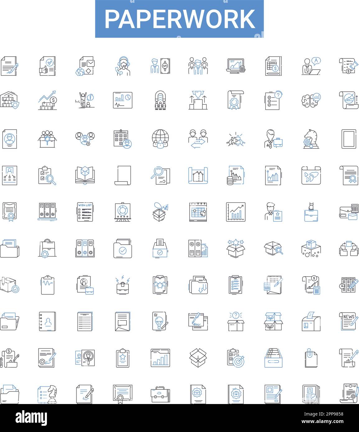 Paperwork outline icons collection. Forms, Documents, Records, Filing ...