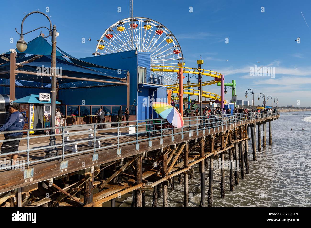 Pacific park ferris wheel on the Santa monica pier located in ...