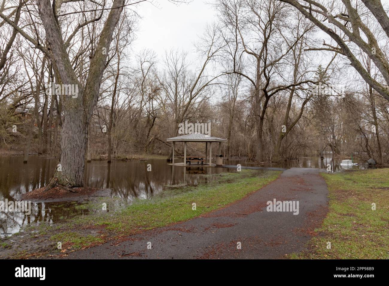 Spring Flooding of the Mississippi River north of Minneapolis in ...