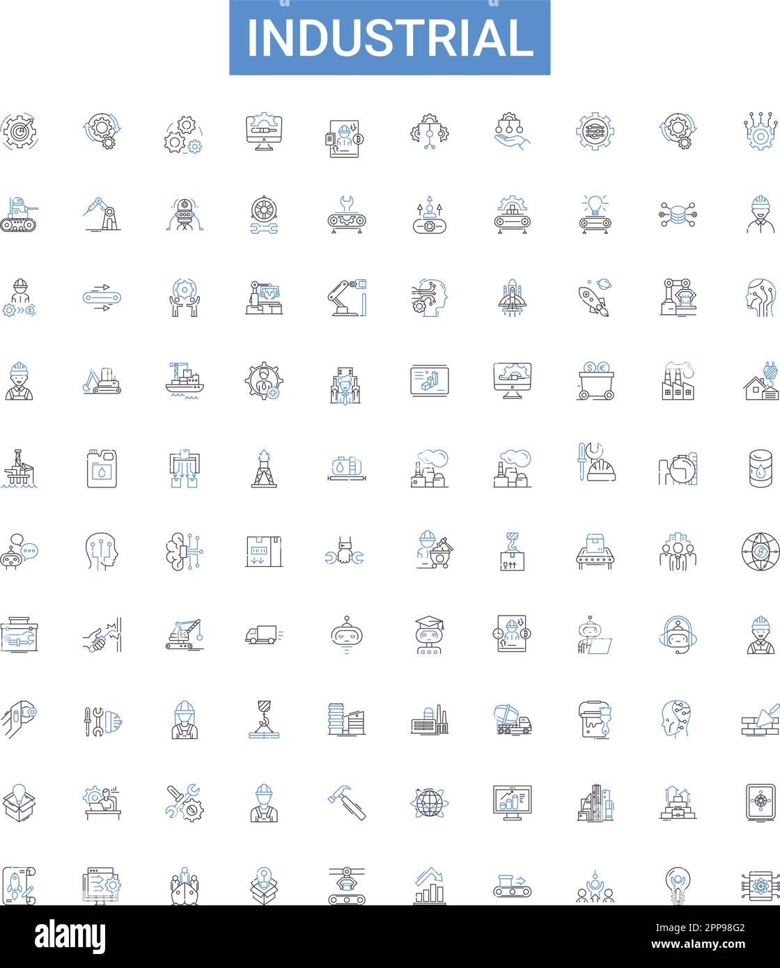 Industrial outline icons collection. Industry, production ...