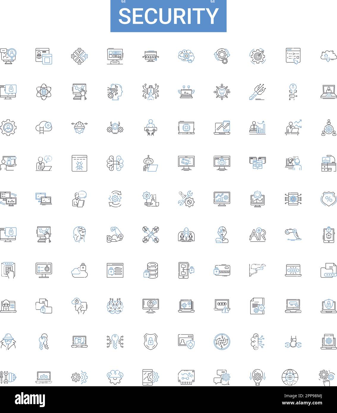 Security outline icons collection. safety, protection, safeguard ...