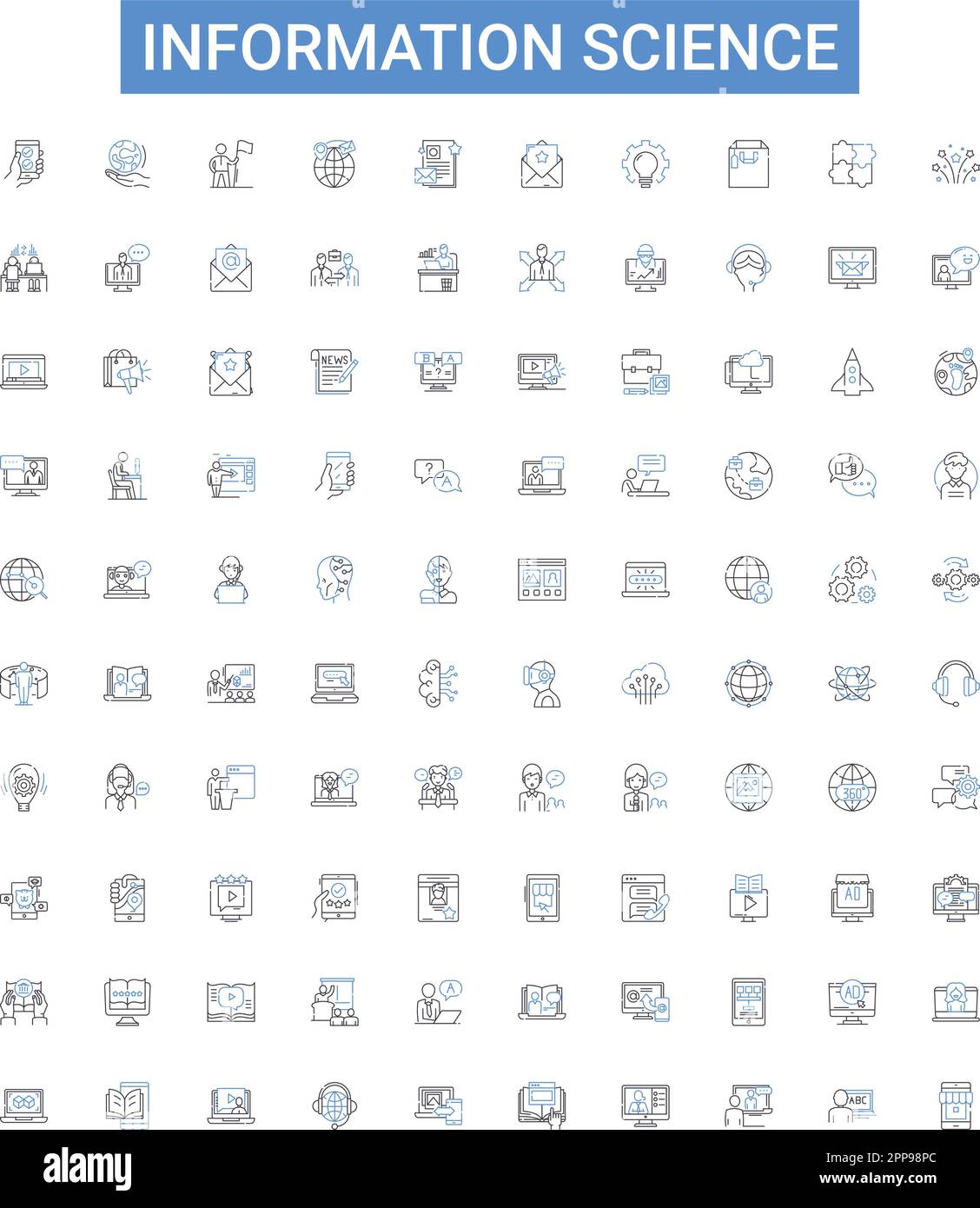 Information science outline icons collection. Information, Science ...