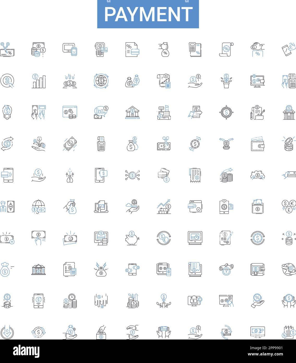 Payment outline icons collection. Fee, Remittance, Tribute, Dues, Spend ...