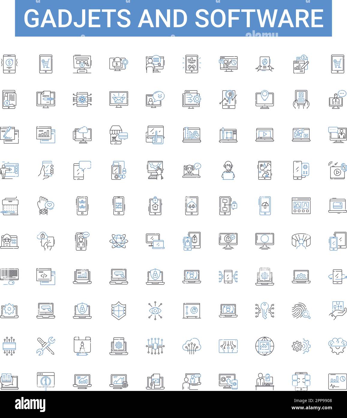 Gadjets and software outline icons collection. Gadgets, Software ...