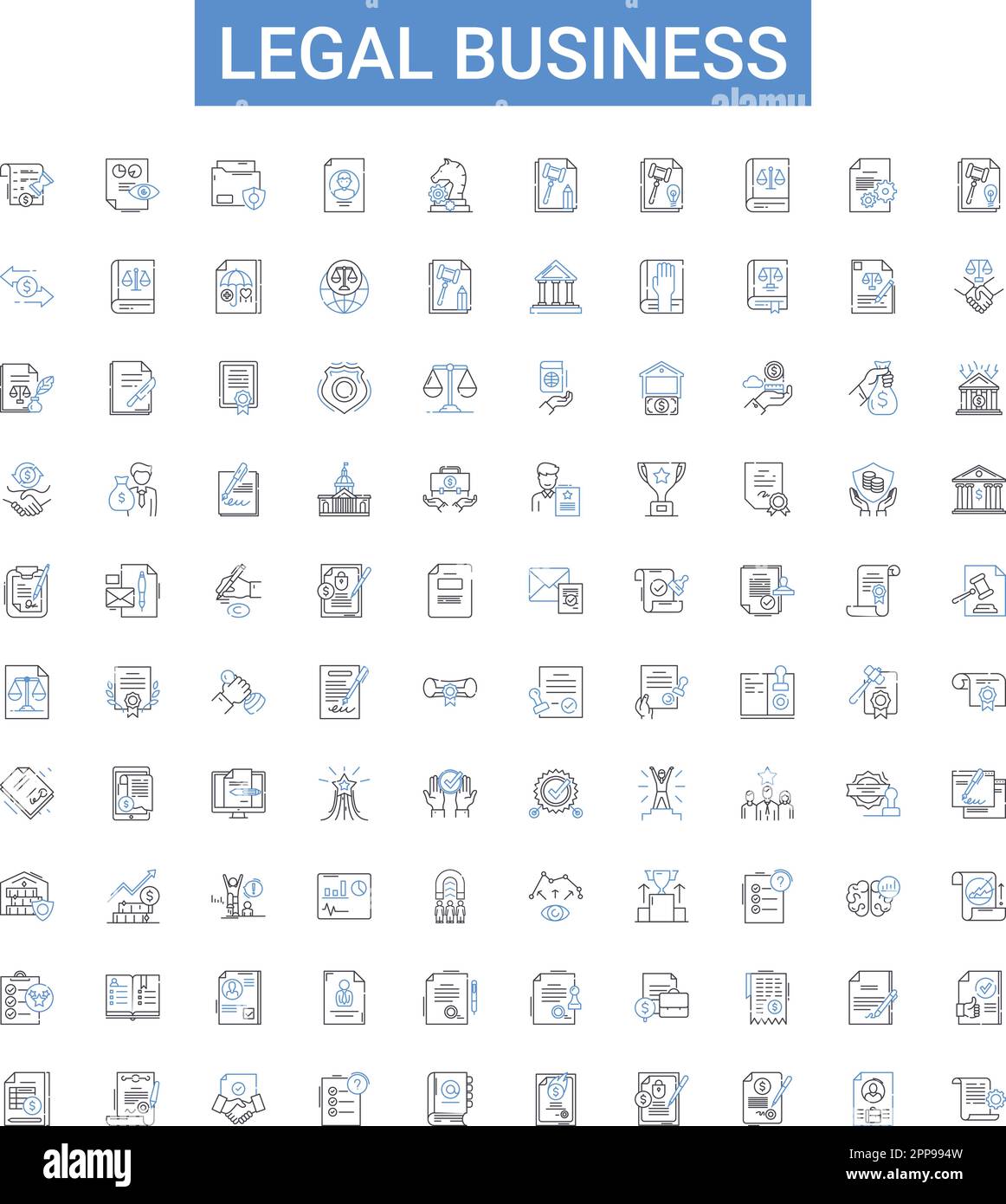 Legal business outline icons collection. Law, Business, Legal ...