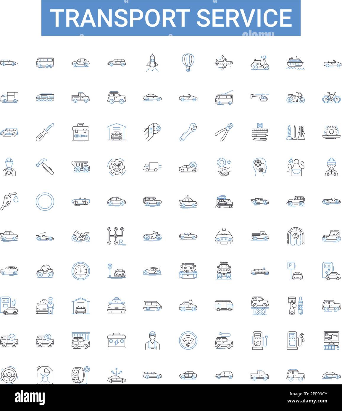 Transport service outline icons collection. Transportation, Shipping ...